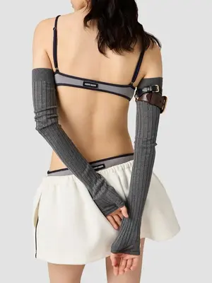 Miu Miu Technical Knit Swimsuit - Grey