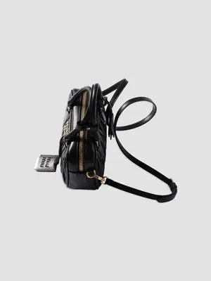 Miu Miu Arcadie Matelassé Nappa Leather Bag - Black
