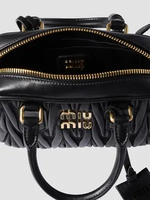 Miu Miu Arcadie Matelassé Nappa Leather Bag - Black