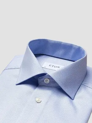 Eton Contemporary-fit Houndstooth Cotton Shirt