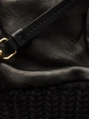 Prada Wool And Nappa Leather Mittens