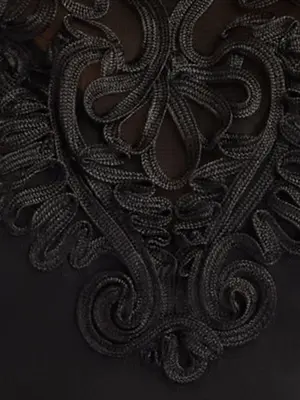 Tadashi Shoji Massaro Embroidered Cape Gown