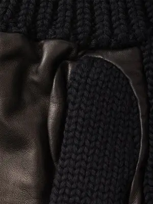 Prada Wool And Nappa Leather Gloves