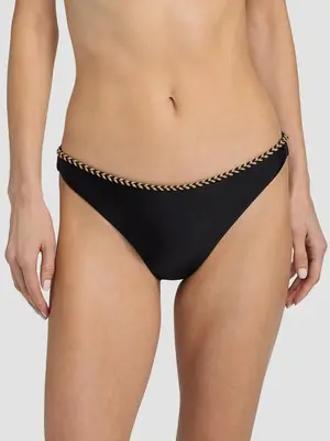 Ramy Brook Isla Braided Bikini Bottom - Black