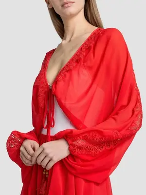 Ramy Brook Angie V-neck Blouse - Flame