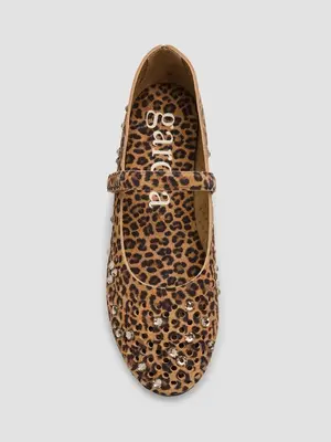 PEDRO GARCIA Anica Leopard Print Suede Mary Janes