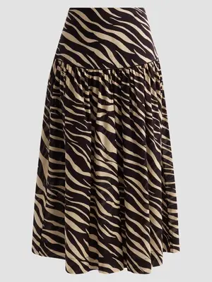 Ronny Kobo Feyre -striped Drop-waist Skirt