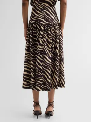 Ronny Kobo Feyre -striped Drop-waist Skirt