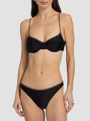 Ramy Brook Mona Braided Bikini Top - Black