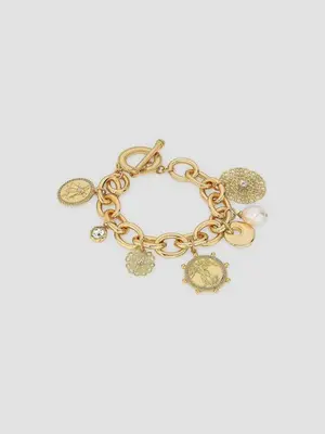 Ramy Brook Medallion Filagree Selena Goldtone Stainless Steel Charm Bracelet - Gold