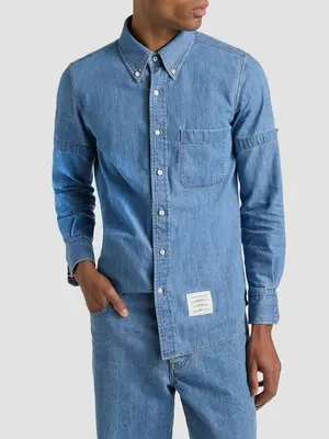 Thom Browne Button-down Cotton Denim Shirt
