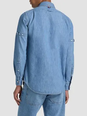 Thom Browne Button-down Cotton Denim Shirt