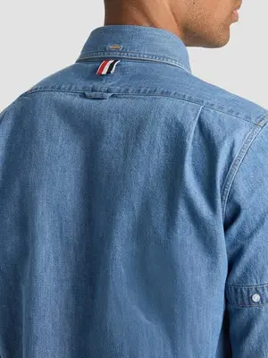 Thom Browne Button-down Cotton Denim Shirt