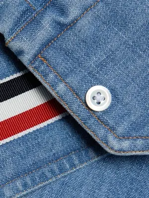 Thom Browne Button-down Cotton Denim Shirt