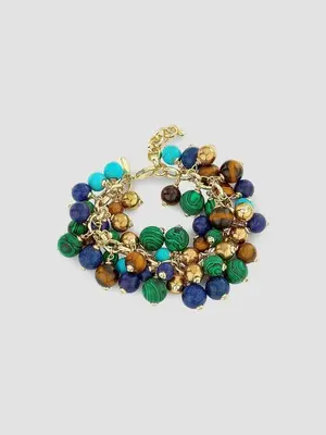 Ramy Brook Bauble Beads Sienna Goldtone & Multi-stone Bracelet - Blue Multi