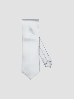 Eton Herringbone Woven Silk Tie - Blue