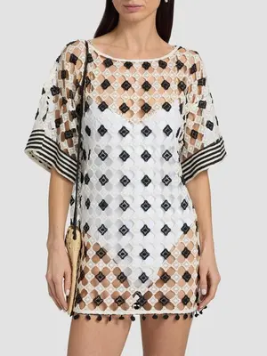 Ramy Brook Betsy Patterned Sheer Minidress