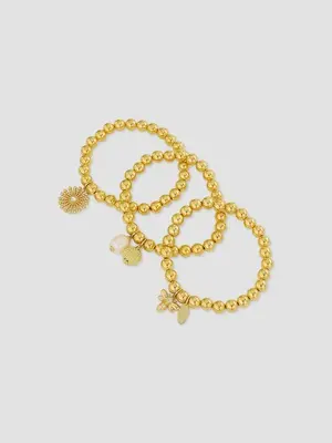 Ramy Brook Medallion Filagree Lina 3-piece Beaded Bracelet Set