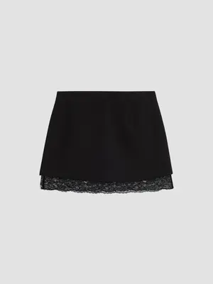 TOCCIN Leland Lace Combo Miniskirt - Jet