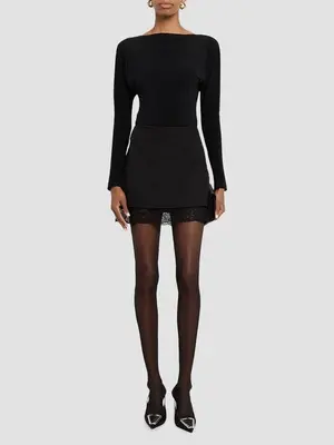 TOCCIN Leland Lace Combo Miniskirt - Jet