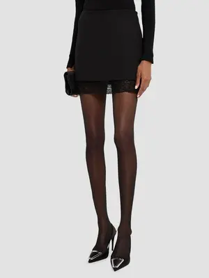 TOCCIN Leland Lace Combo Miniskirt - Jet