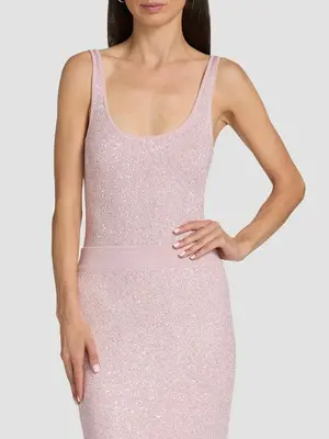 TOCCIN Sheila Sequined Knit Bodysuit