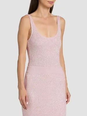 TOCCIN Sheila Sequined Knit Bodysuit
