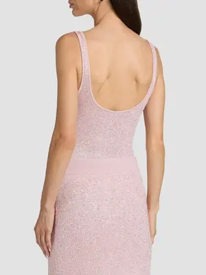 TOCCIN Sheila Sequined Knit Bodysuit - Ballet