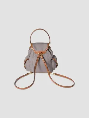 Miu Miu Canvas And Leather Backpack - Grey