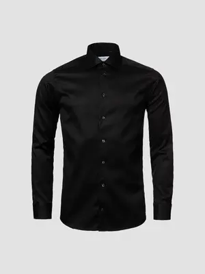 Eton Cotton-twill Slim-fit Dress Shirt - Black