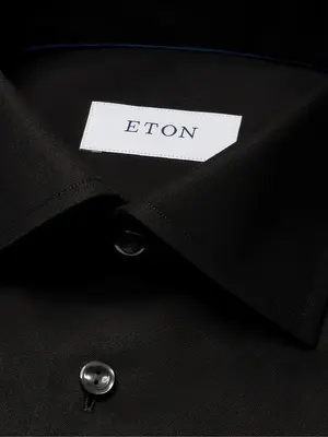 Eton Cotton-twill Slim-fit Dress Shirt - Black