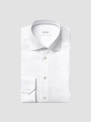 Eton Cotton-twill Slim-fit Dress Shirt - White