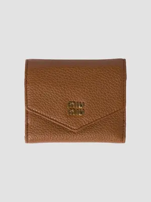 Miu Miu Small Leather Wallet Brown