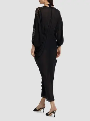 Ramy Brook Bernice Lace-trim V-neck Maxi Dress - Black