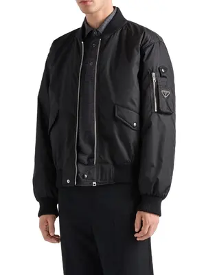 Prada Re-nylon Bomber Jacket - Black
