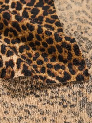 Sofia Cashmere Leopard-print Cashmere Wrap