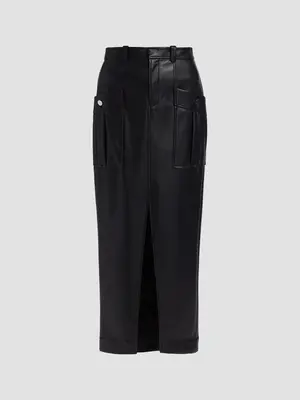 TOCCIN Fallon Faux Leather Cargo Midi-skirt