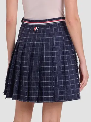Thom Browne Windowpane Houndstooth Wool Miniskirt