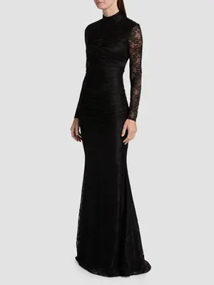 TOCCIN Sylvie Lace Ruched Gown