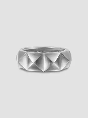 David Yurman Pyramid Band Ring In Sterling 8mm - Silver