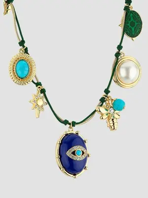 Ramy Brook Bauble Beads Sienna Goldtone & Multi-stone Charm Necklace