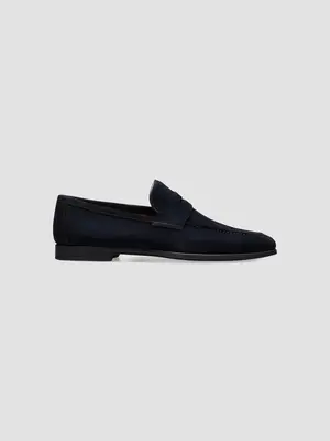 Magnanni Diezma Ii Suede Penny Loafers - Navy Suede
