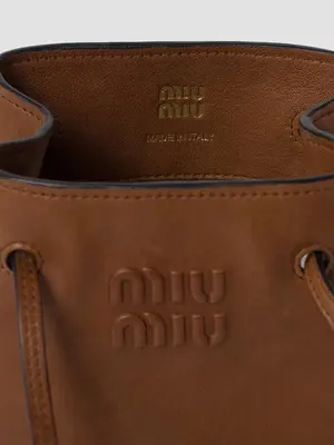 Miu Miu Nappa Leather Mini Bucket Bag - Brown