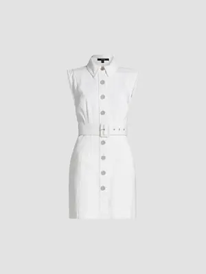 TOCCIN Miley Cotton Button-front Minidress - Optic