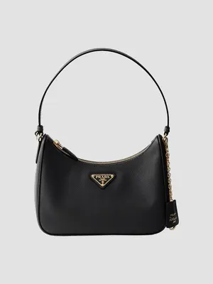 Prada Re-edition 2005 Saffiano Leather Shoulder Bag - Black