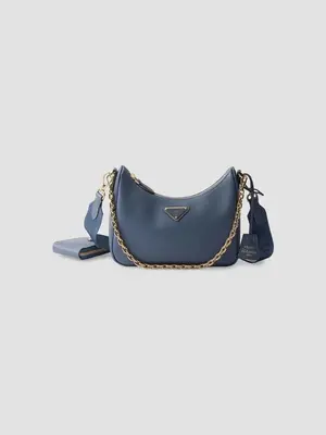 Prada Re-edition 2005 Saffiano Leather Shoulder Bag - Dark Blue