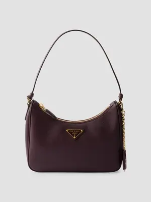 Prada Re-edition 2005 Saffiano Leather Shoulder Bag Dark Red