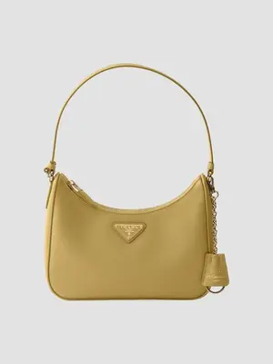 Prada Re-edition 2005 Saffiano Leather Shoulder Bag - Yellow