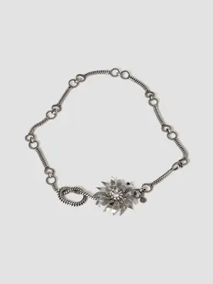 Miu Miu Metal Belt With Crystals - Silver