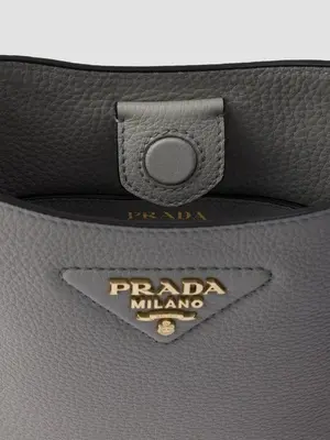 Prada Mini Leather Shoulder Bag - Light Grey